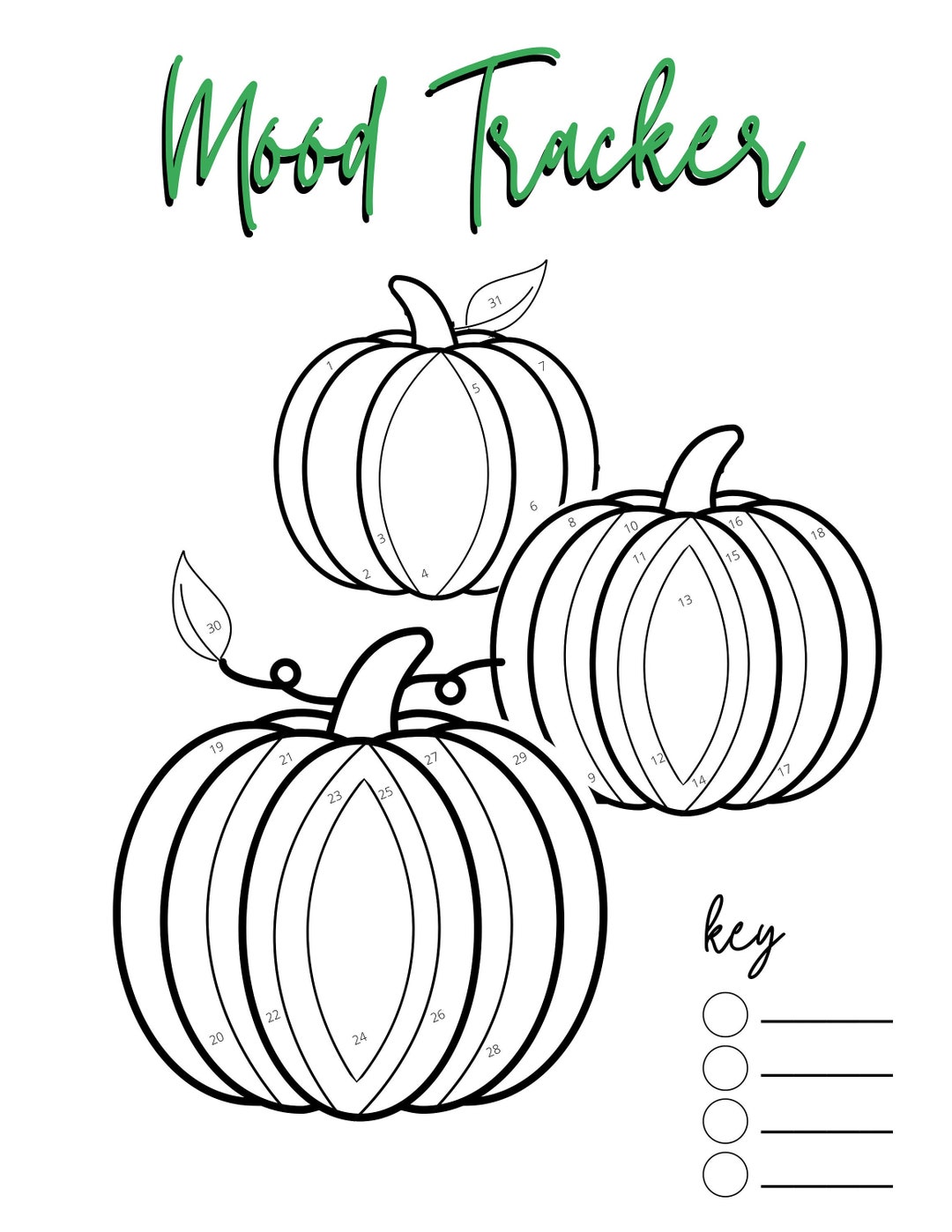 Printable Pumpkin Patch Mood Tracker - Etsy