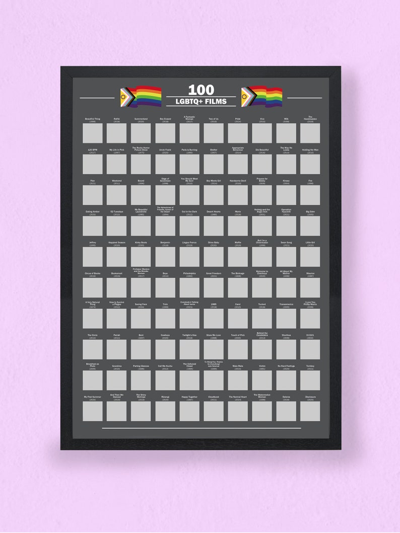 100 LGBTQ Films Scratch off Poster - Etsy