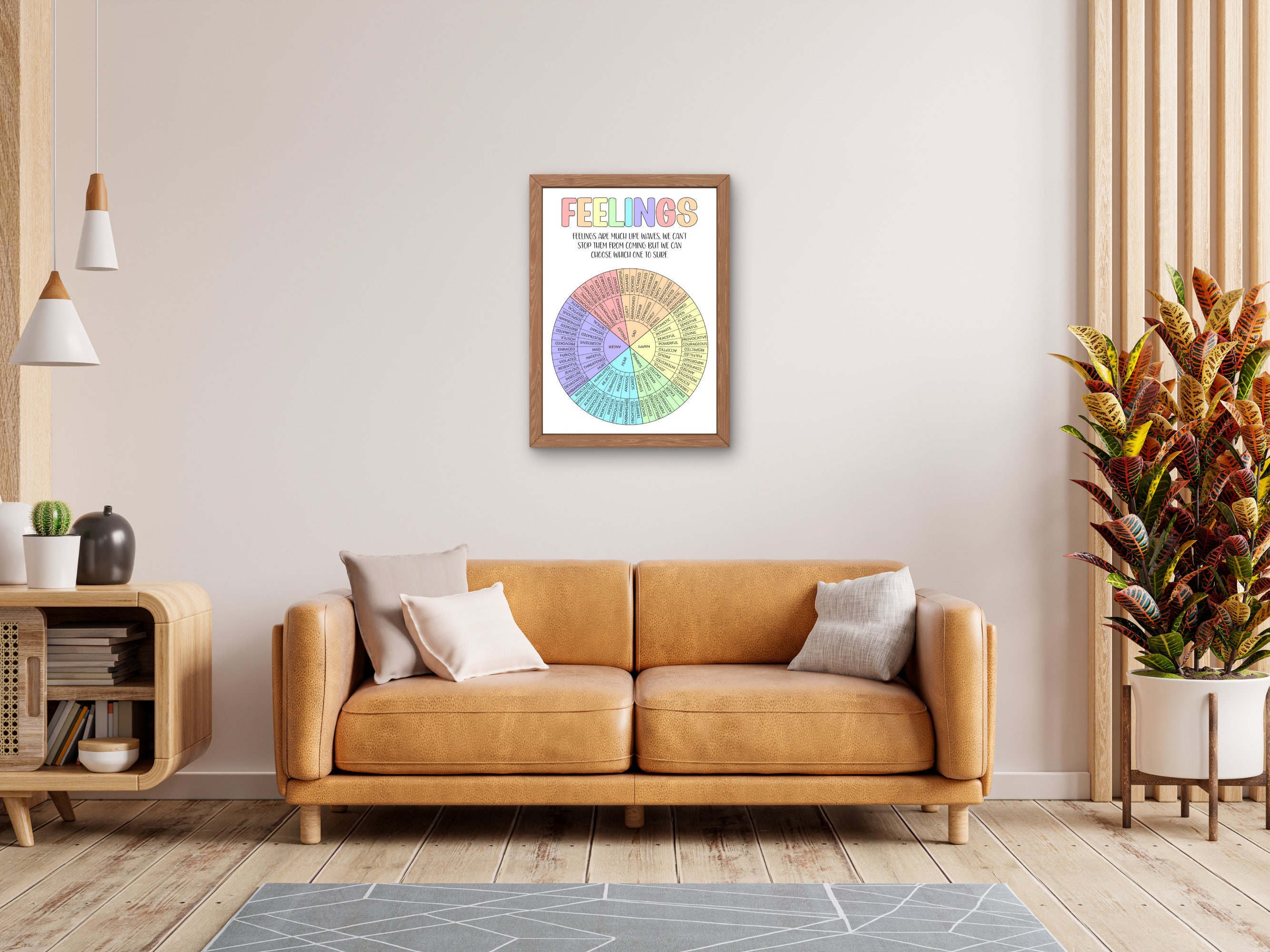 Pastel Feelings Wheel Poster, Emotions Poster, Emotion Wheel Poster ...
