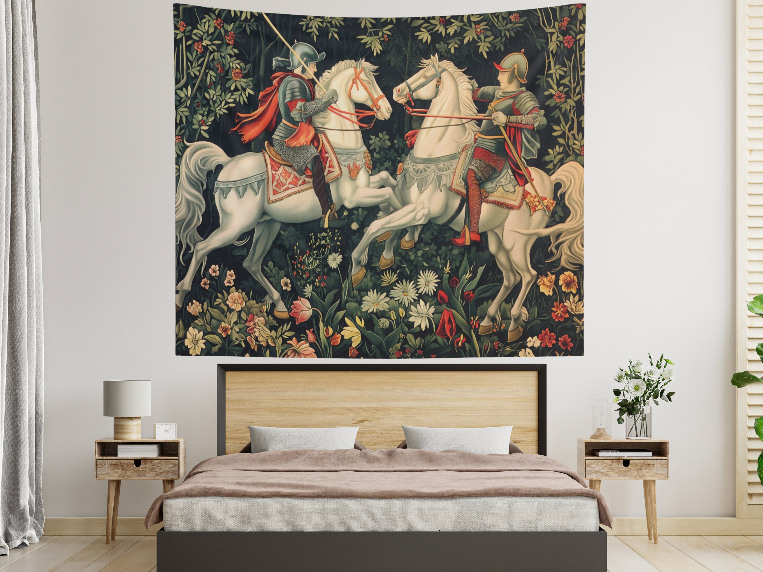Medieval Wall Hanging, Medieval Tapestry, Lancelot Wall Hanging ...