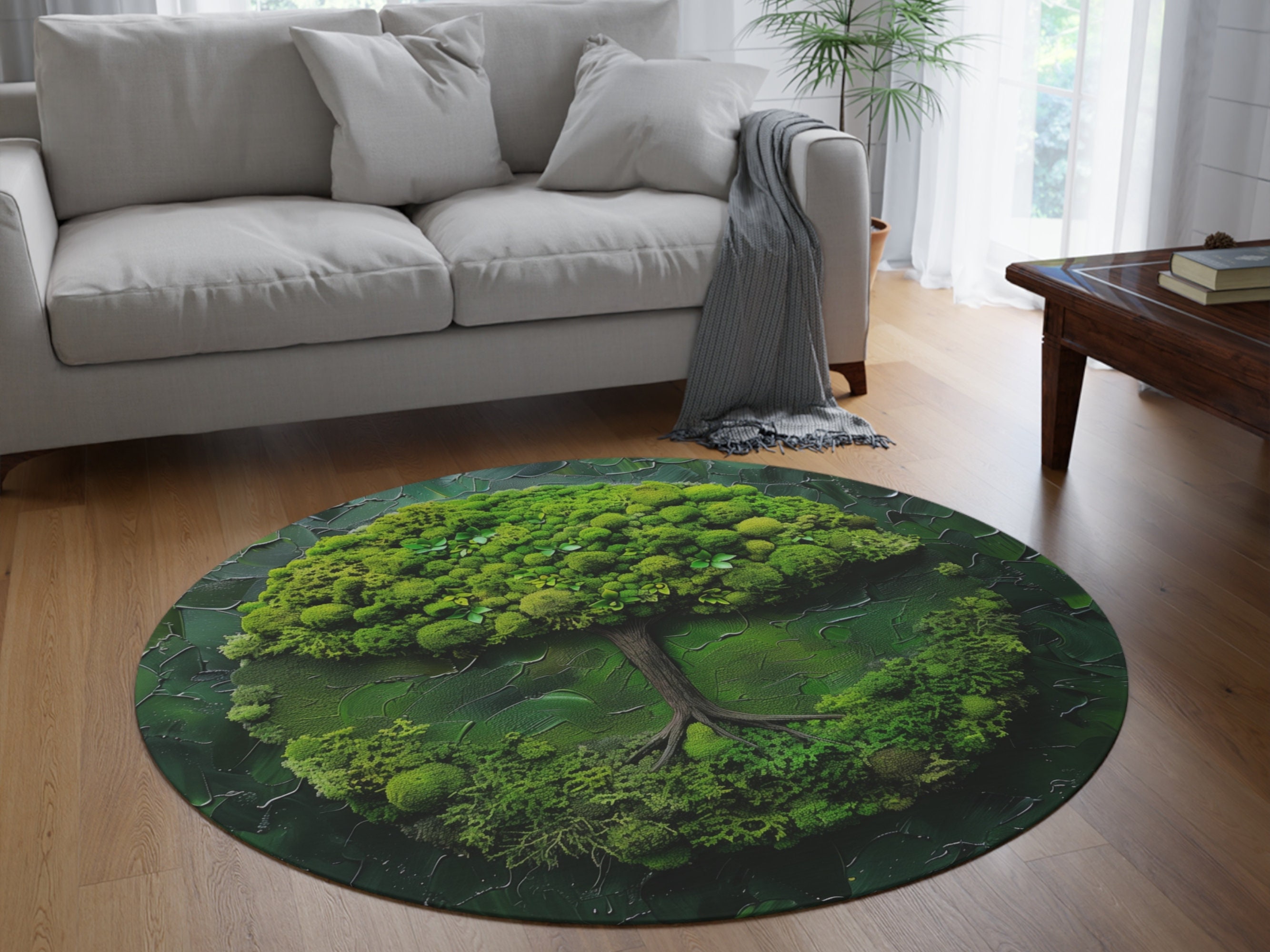 Moss Tree Area Rug, Moss Rug for Bedroom, Moss Rugs, Nature Rug, Moss ...