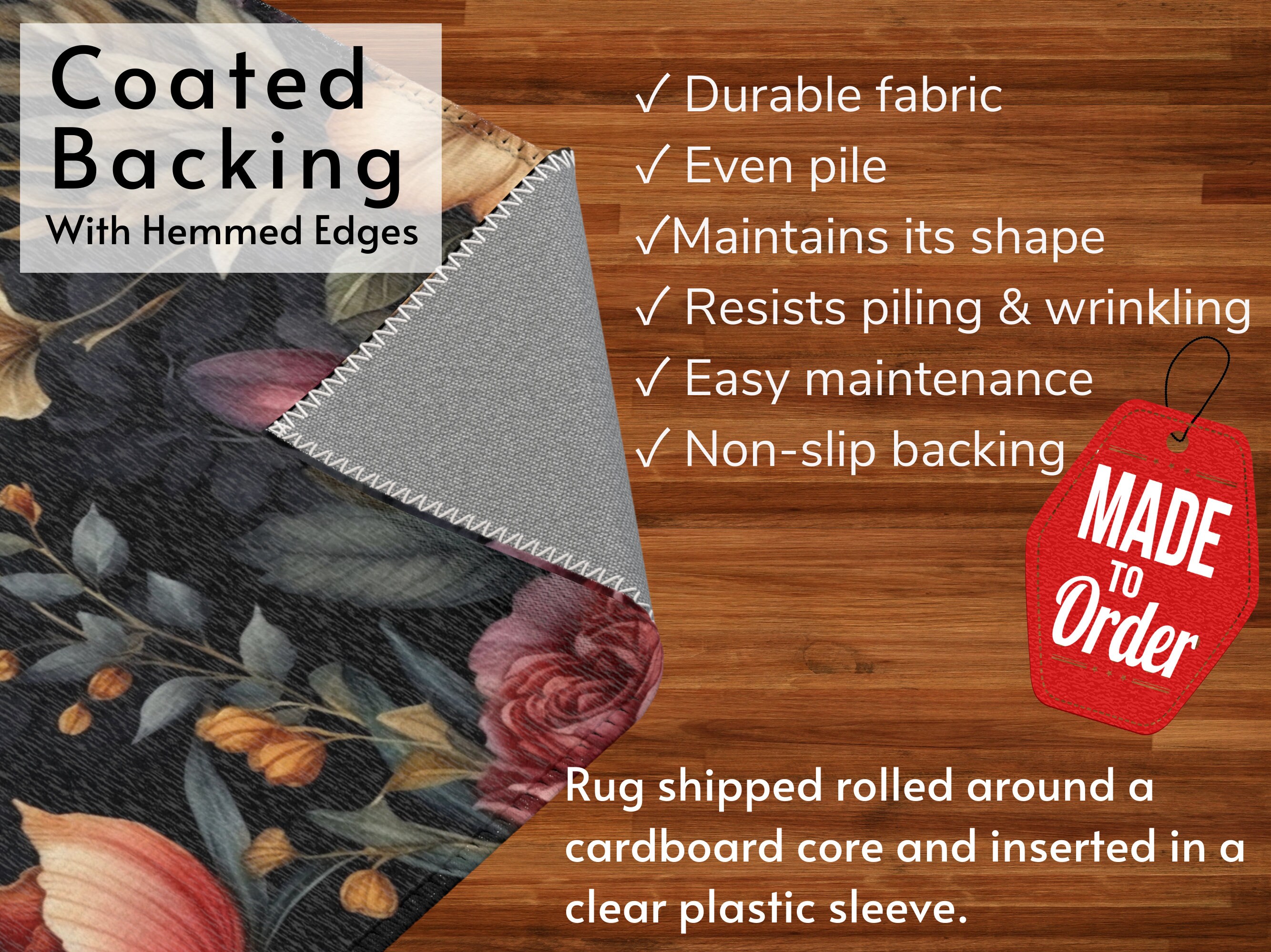 Gothic Rose Rug, Romantic Gothic Area Rug, Flower Rug, Gothic Rug ...