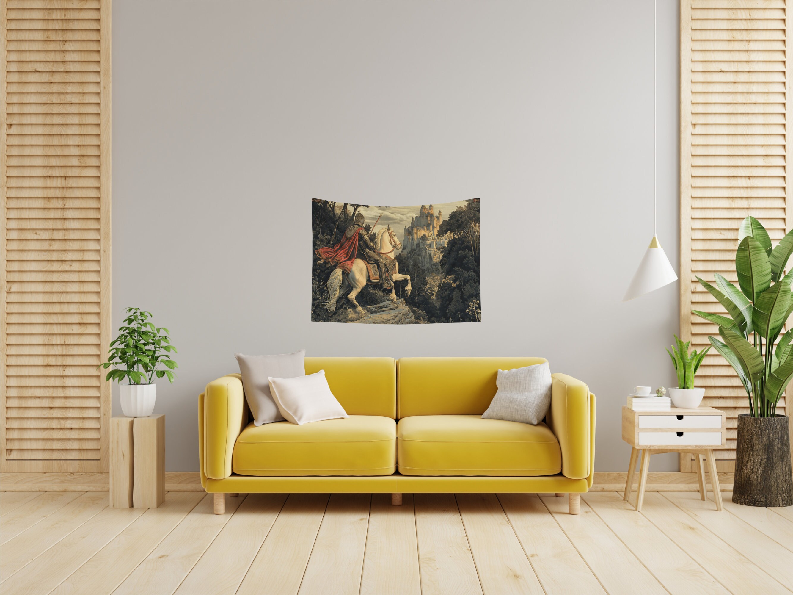 Knight Medieval Tapestry, Medieval Wall Hanging, Medieval Art Print ...