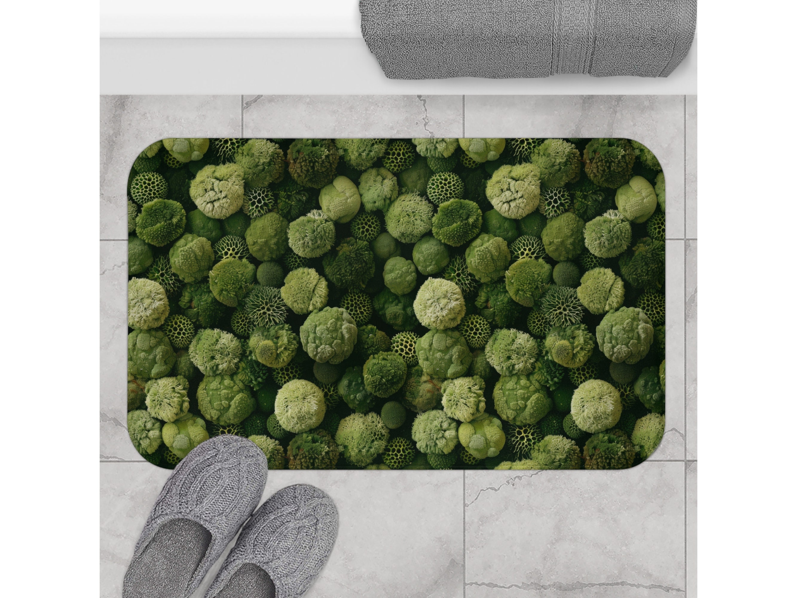 Green Bath Mat, Boho Bath Mat, Moss Bath Mat, Green Moss Bath Mat ...
