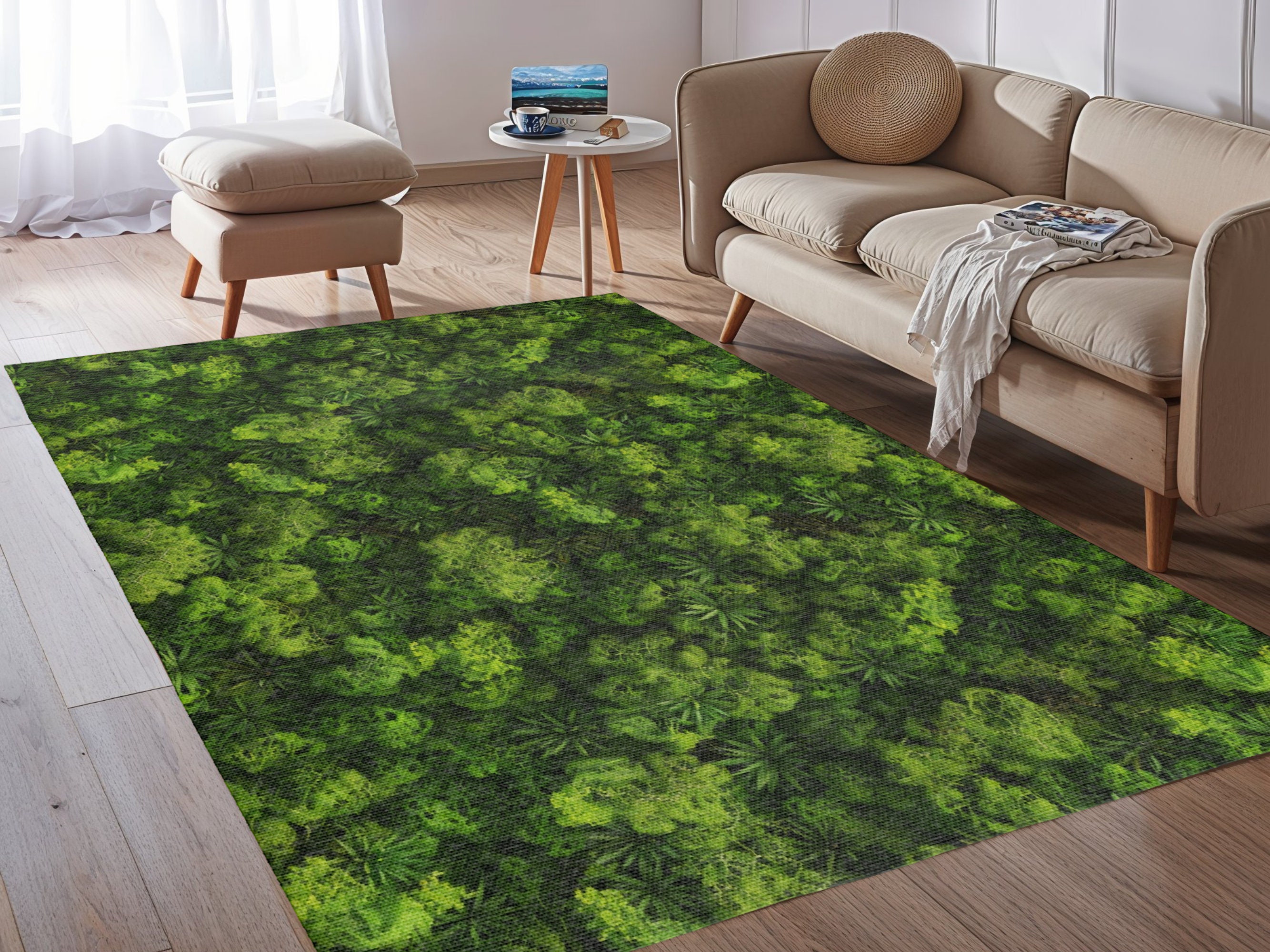 Green Moss Rug, Moss Rug for Bedroom, Moss Rug, Nature Rug, Plant Rug ...