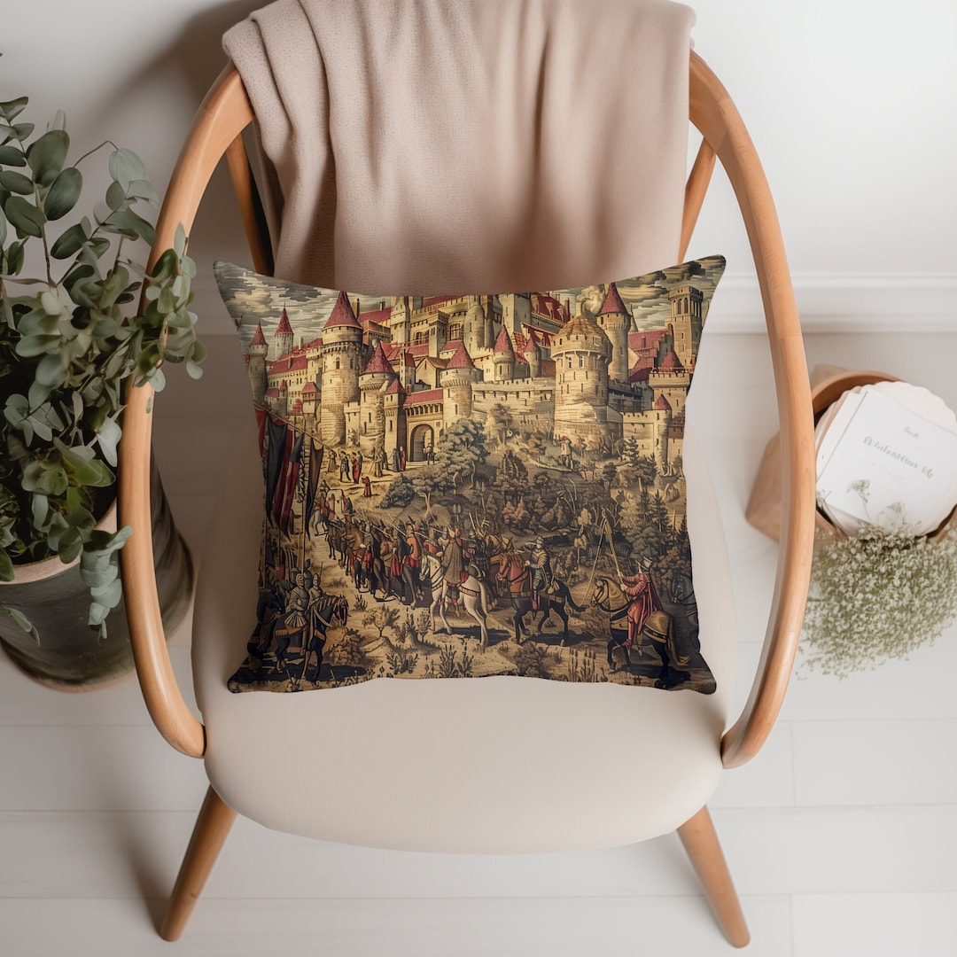 Medieval Castle Pillow, Renaissance Fair Pillow, Medieval Pillow ...
