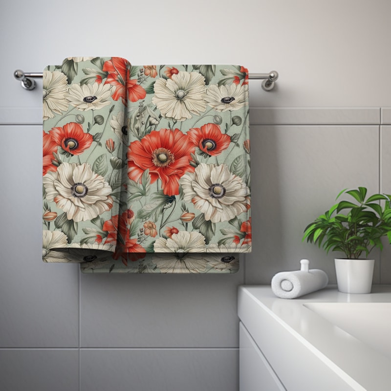Floral Bath Towel - Etsy