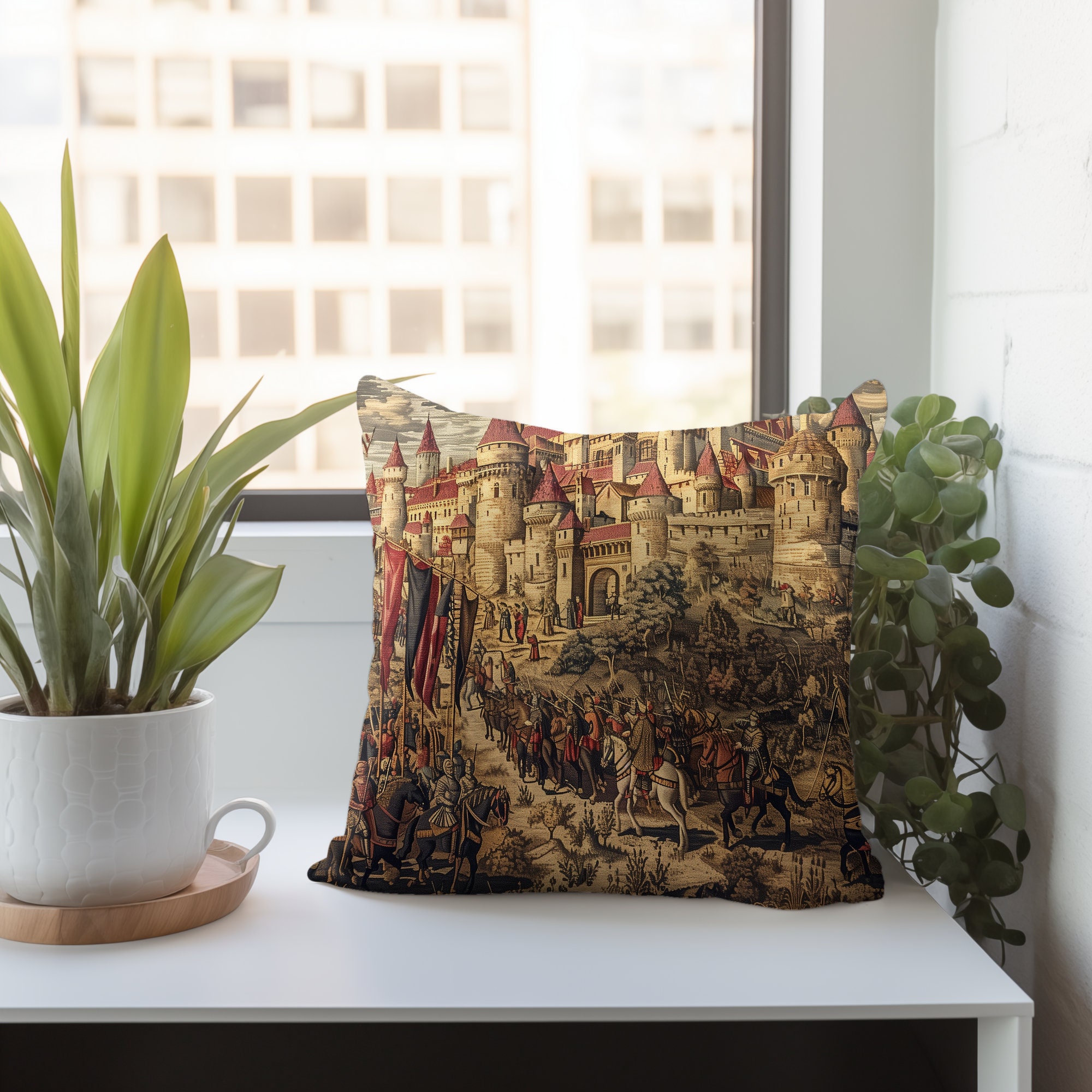 Medieval Castle Pillow, Renaissance Fair Pillow, Medieval Pillow ...