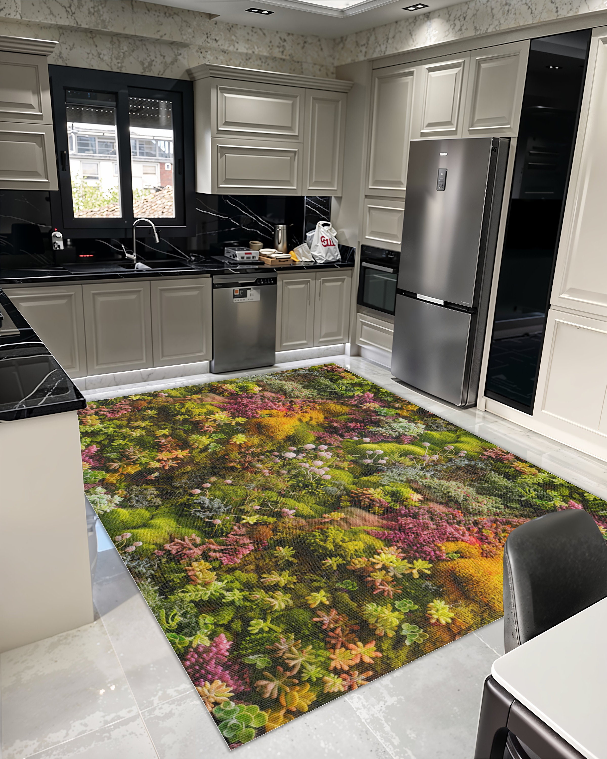 Colorful Moss Rug, Flower Rug, Moss Rug for Bedroom, Moss Rug, Nature ...