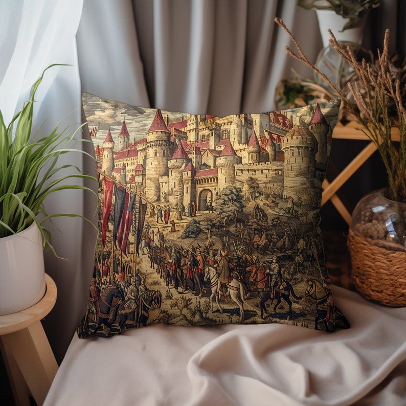 Medieval Castle Pillow, Renaissance Fair Pillow, Medieval Pillow ...