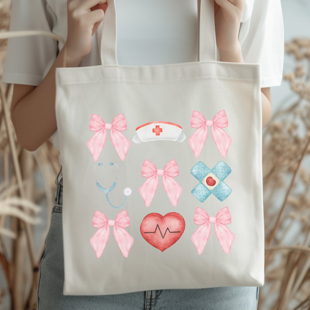 Nurse Totebag Coquette Aesthetic Gift for Nurse Medical Unisex Caryall ...
