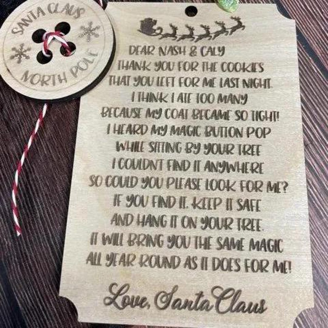 Santa's Magic Button | Holiday | Christmas | Handmade | Laser - Etsy