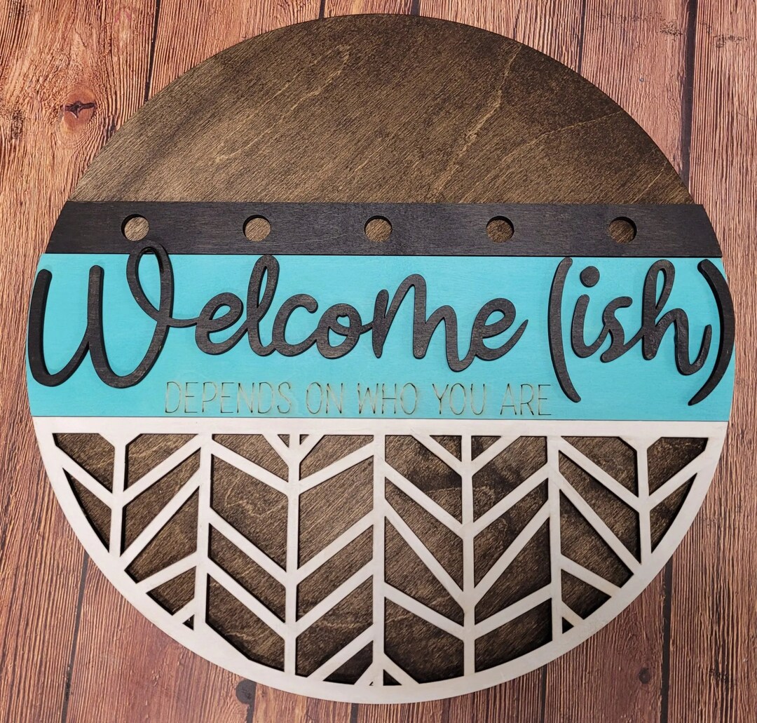 Welcome-ish Door Sign | Front Door Sign | Welcome Sign | Farmhouse ...