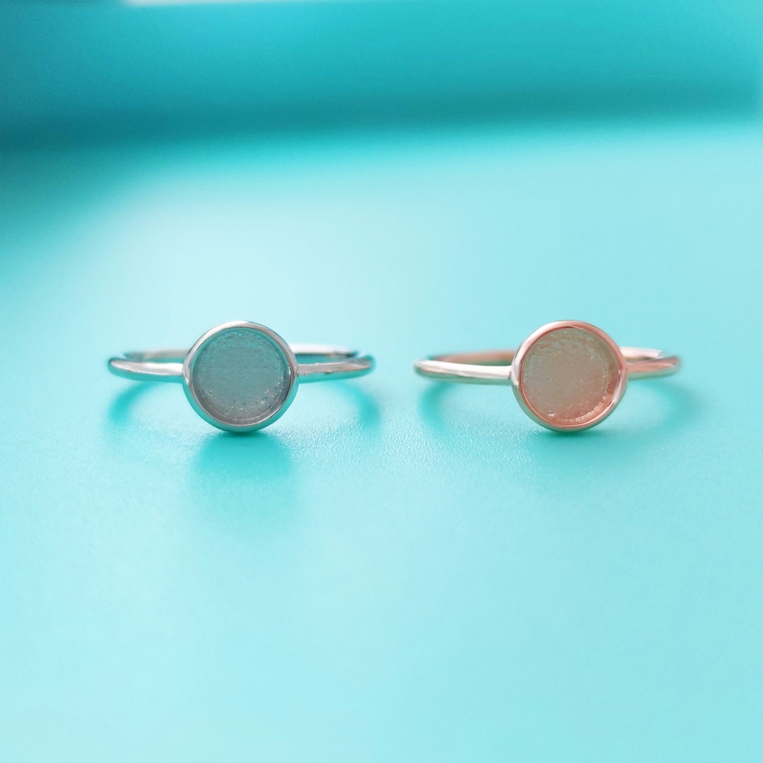925 Sterling Silver Round Ring Setting, Keepsake Breastmilk Ashes Hair ...