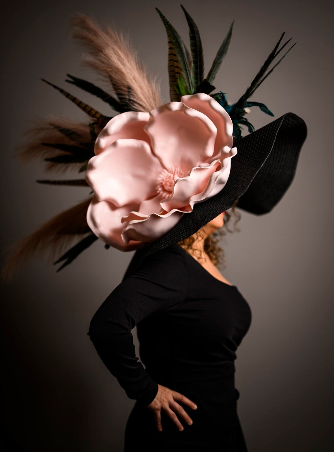 Winning Kentucky Derby Oversized Hat. Extra Large Black Hat With Large ...