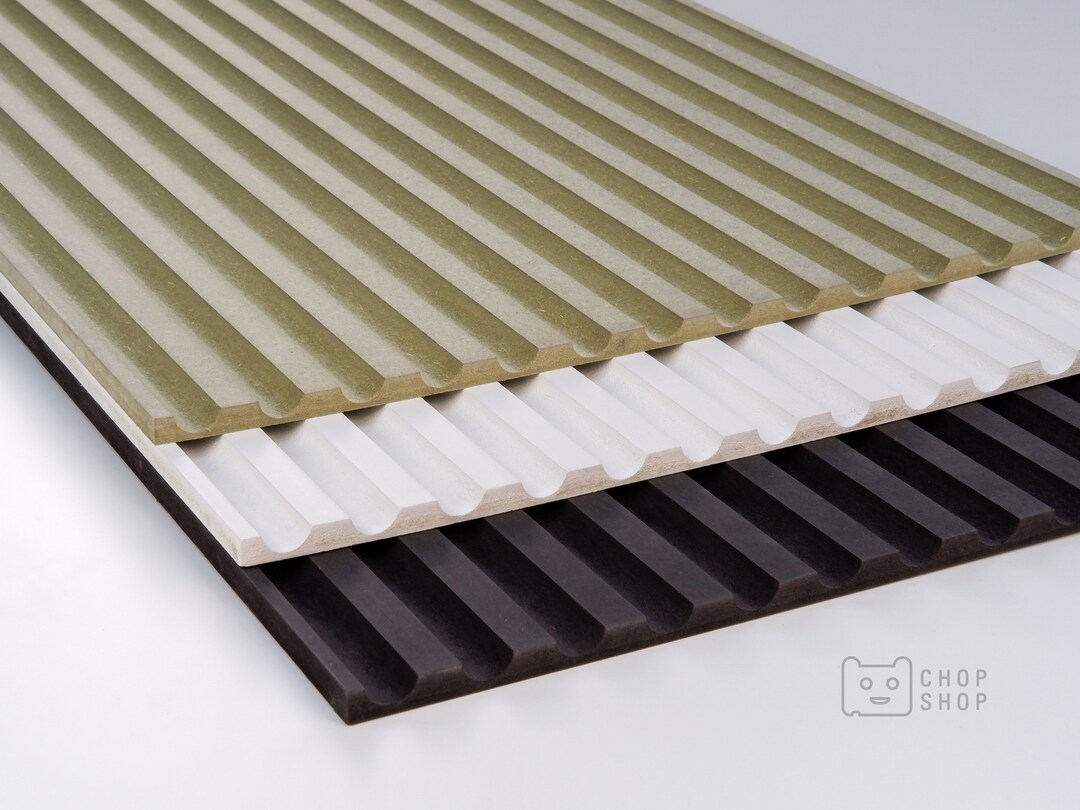 Fluted Wall Panels DIY Wall Decor Grooved Panelling Strips Black MDF ...