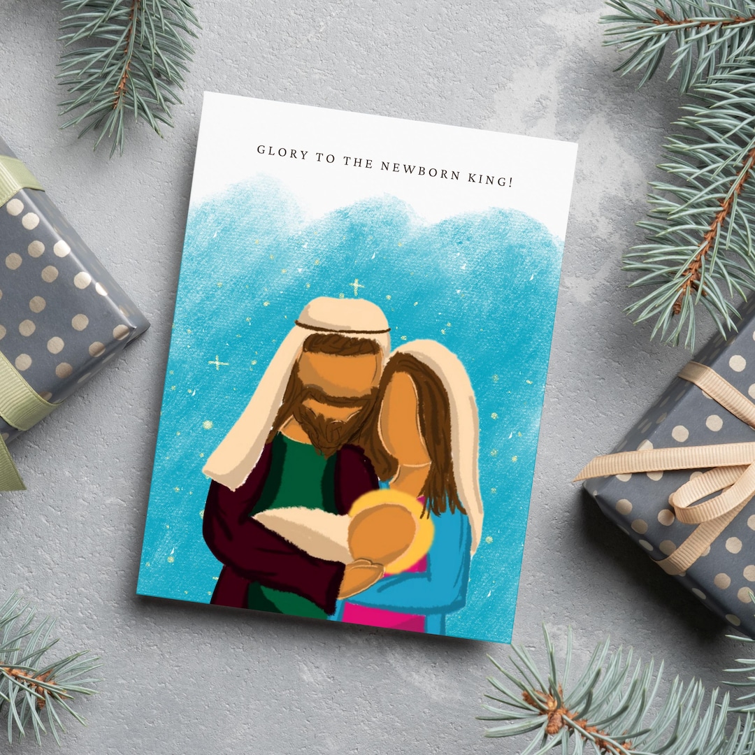 Christmas Jesus is Born Greeting Card Christmas Holiday Card Creative ...