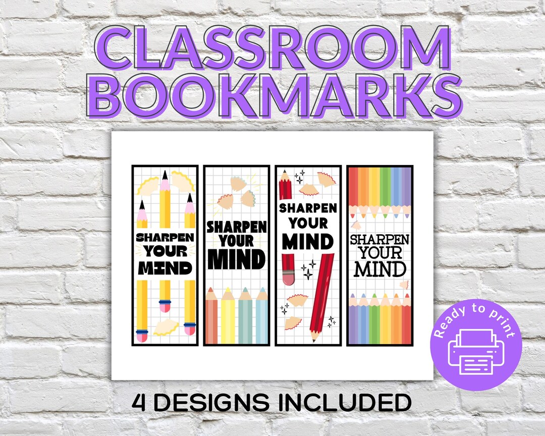 Motivational Bookmarks for Students – Sharpen Your Mind Printable ...