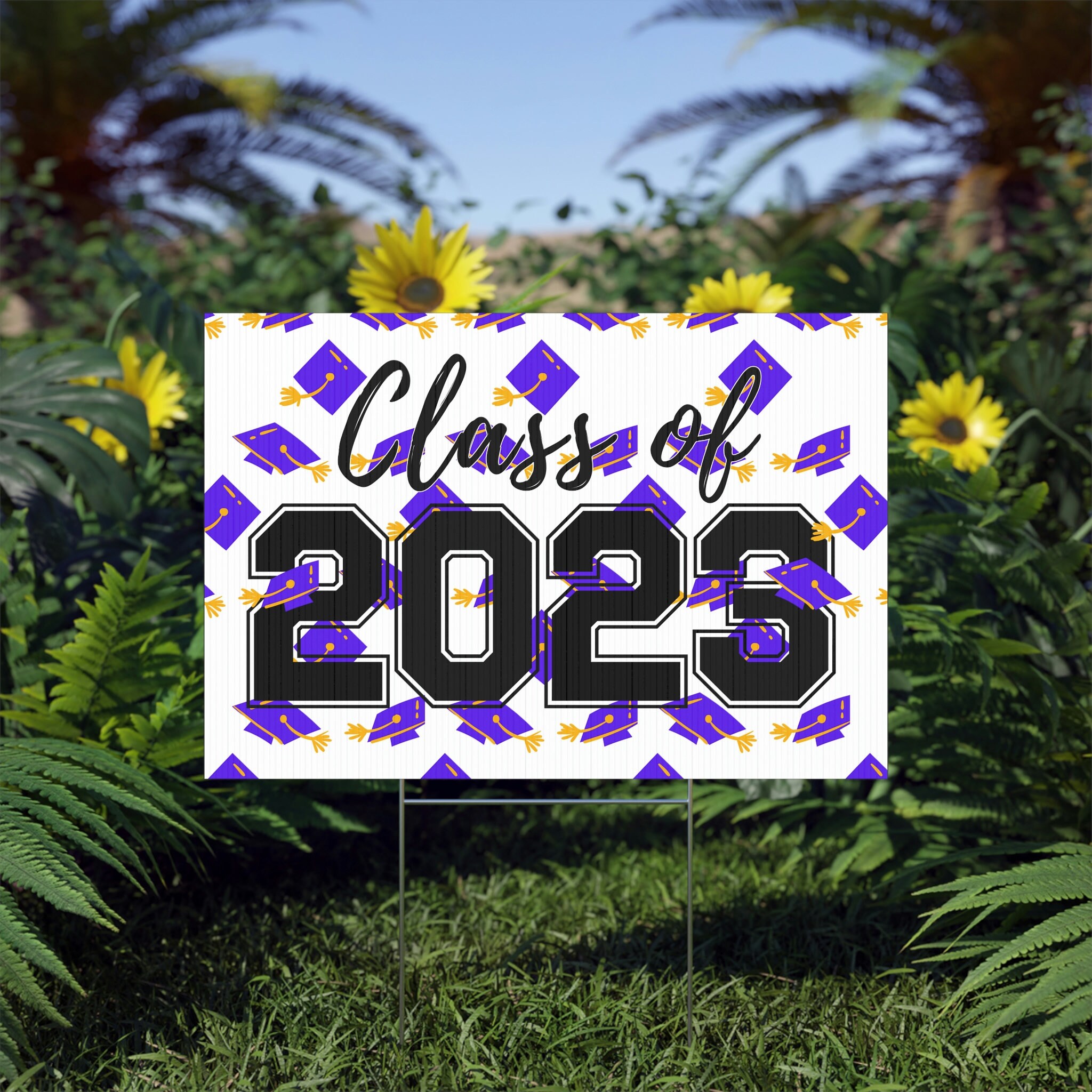 Letrero de graduación morado y dorado - Etsy México