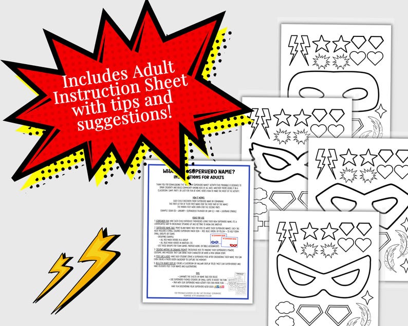 Create Your Own Superhero Mask – Printable Color, Cut, & Paste Activity ...