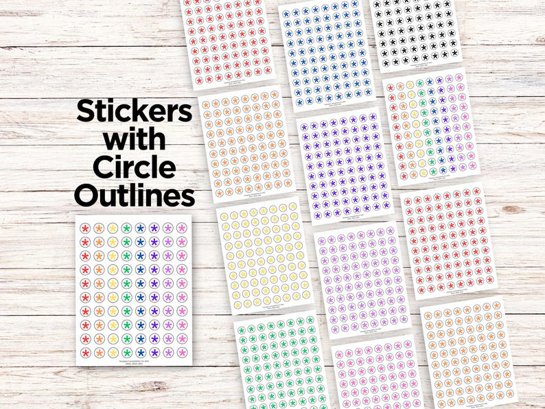 Printable Asterisk Stickers: Rainbow Planner Stickers (PDF Download) - Etsy