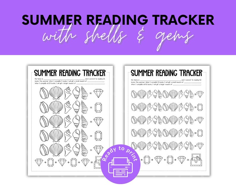 Kids Reading Log – Beach-themed Summer Reading Tracker | Instant ...
