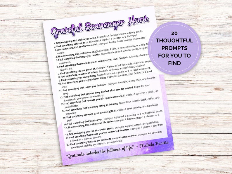 Grateful Scavenger Hunt | Printable Thanksgiving Game for Families ...