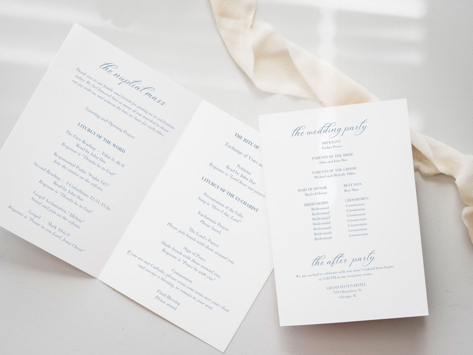 Printable Wedding Program - Catholic Wedding Ceremony Program (classic ...
