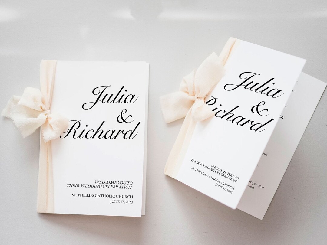 Printable Catholic Wedding Program Template: Minimalist Order of ...