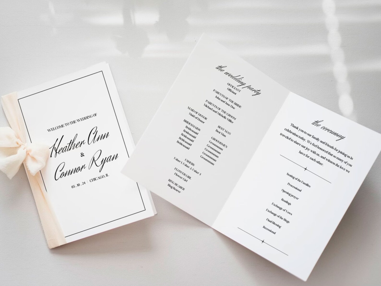 Printable Wedding Program-catholic Wedding Ceremony Program (classic ...