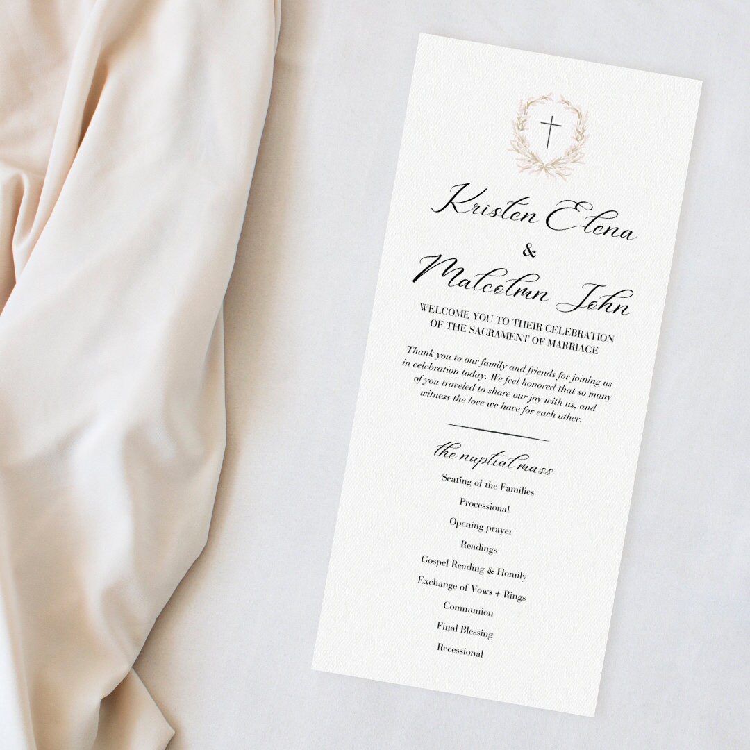 Printable Catholic Wedding Program Template - Instant Download ...