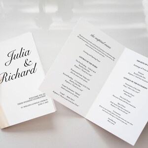 Printable Catholic Wedding Program Template: Minimalist Order of ...