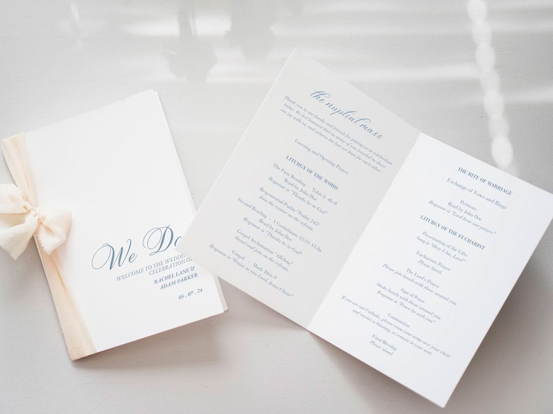 Printable Wedding Program - Catholic Wedding Ceremony Program (classic ...