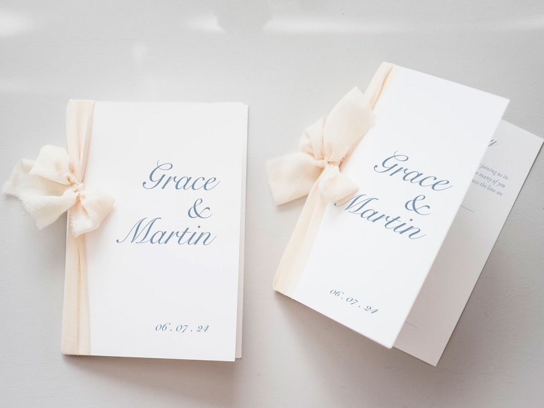 Printable Wedding Program Template: Minimalist Ceremony (PDF) - Etsy