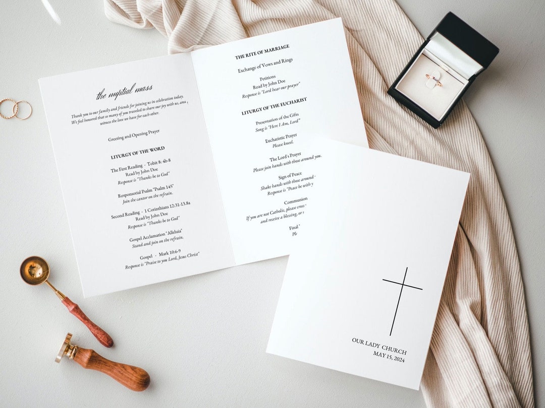 Printable Wedding Program Catholic Wedding Ceremony Program classic ...