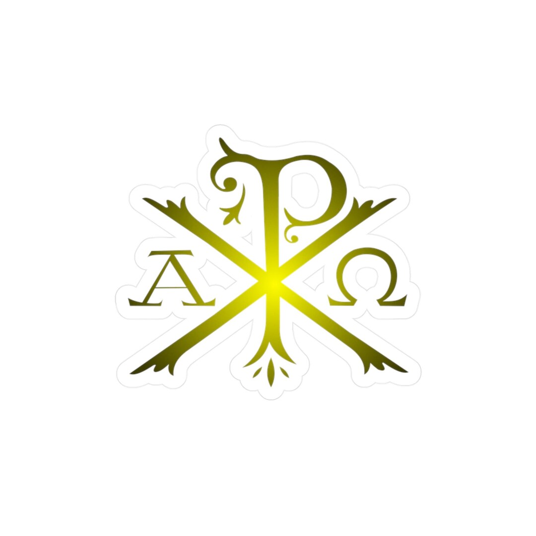 Chi Rho Catholic Decal, Christian Laptop Sticker, Religious Symbol Car ...