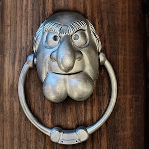 Muppets Christmas Carol Inspired Statler Door Knocker, Magnet Embedded, Hand Painted and ...