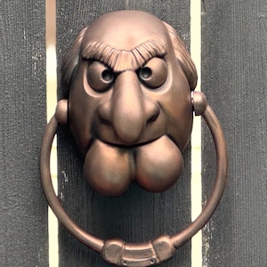 Muppets Christmas Carol Inspired Statler Door Knocker, Magnet Embedded, Hand Painted and ...
