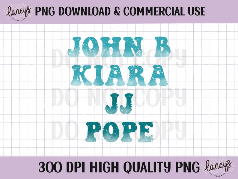 Tv Show Character Names Png, Outer Banks Cast Png, Sublimation Print ...