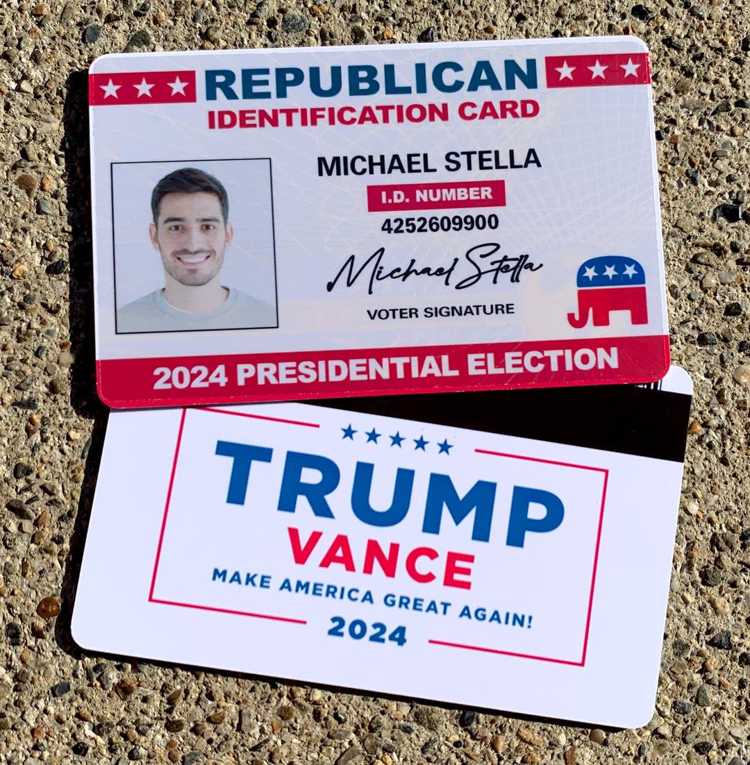 DONALD TRUMP - REPUBLICAN - Custom Id Card - With Your Face - Etsy