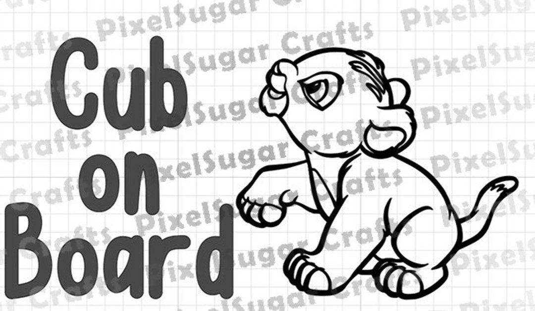 Lion King Simba Cub Baby on Board Car Decal - Etsy
