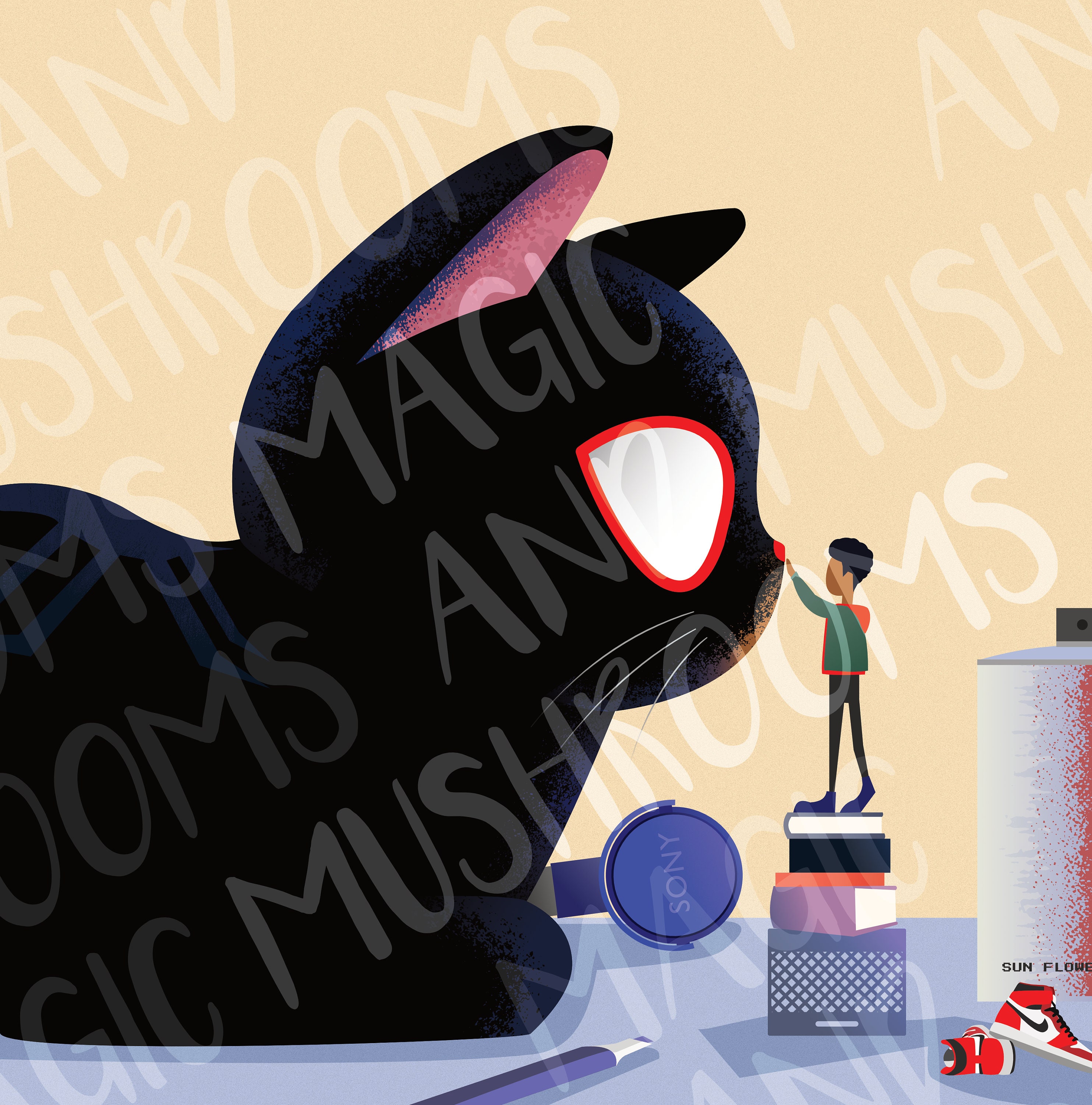 Anyone Can Wear the Mask (spider Cat, Spiderverse) - Etsy