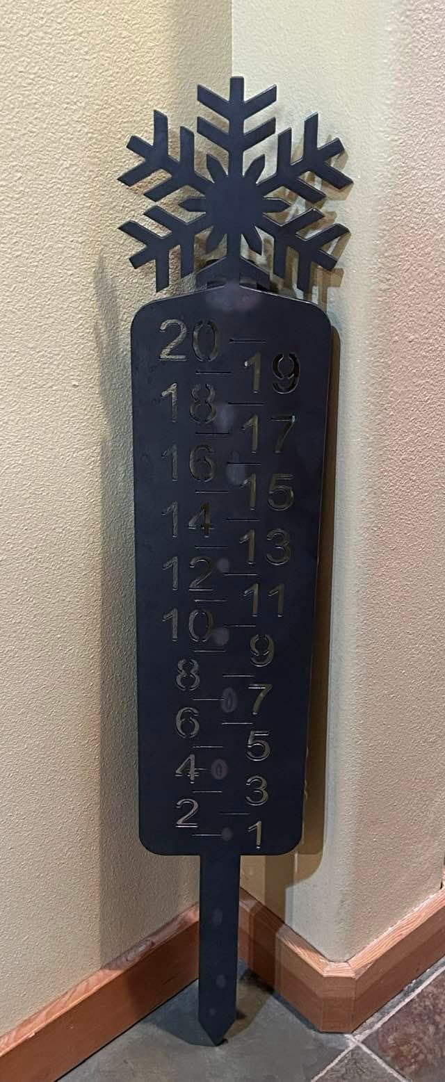 Snow Depth Gauge | Winter Snow Stake | Metal Art | Yard Art | Snowman ...