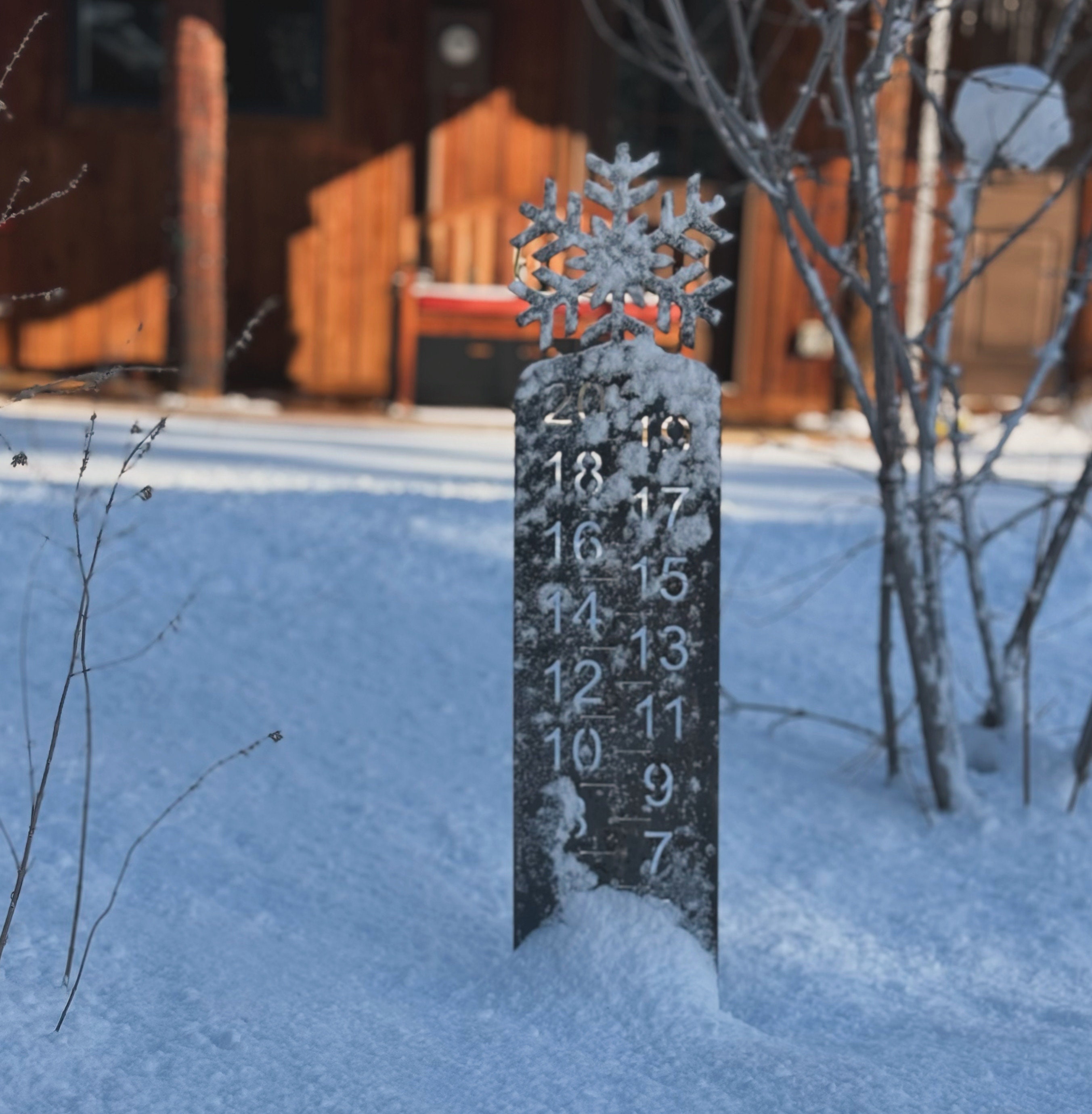 Snow Depth Gauge | Winter Snow Stake | Metal Art | Yard Art | Snowman ...