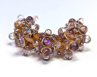 6 Ceylon Brown Storm Beads Handmade by Pendragonfyre - Etsy