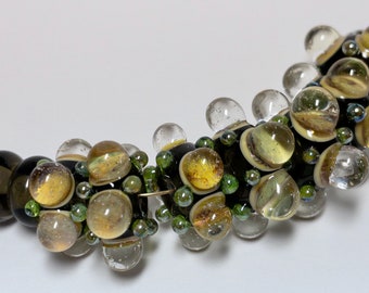 6 Ceylon Brown Storm Beads Handmade by Pendragonfyre - Etsy
