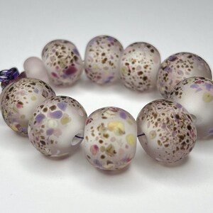 Etched Peruvian Violet Romantic Glass Frit Bead Set by Pendragonfyre - Etsy