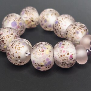 Etched Peruvian Violet Romantic Glass Frit Bead Set by Pendragonfyre - Etsy