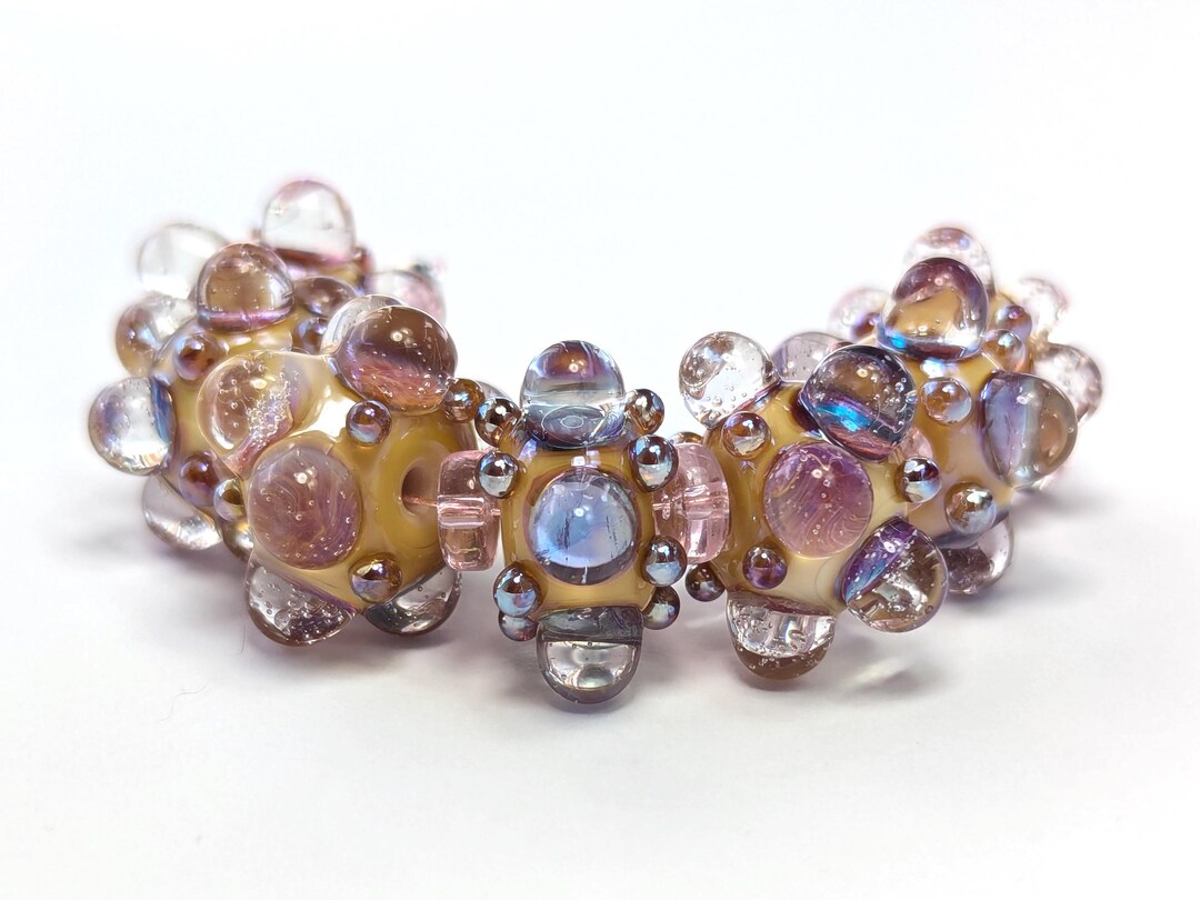 Pastel Rainbow Glass Storm Beads, Handmade by Pendragonfyre - Etsy