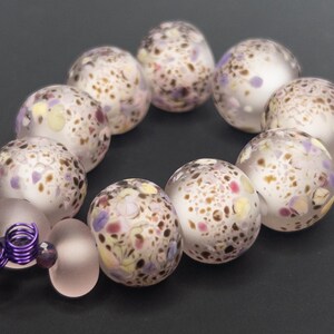 Etched Peruvian Violet Romantic Glass Frit Bead Set by Pendragonfyre - Etsy